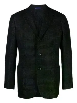 SARTORIO NAPOLI Plaid-check Wool Blend Blazer - Black