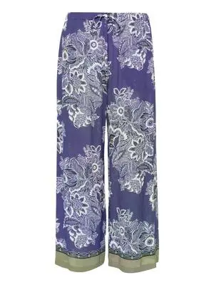 Etro Floral-print Wide-leg Trousers - Blue