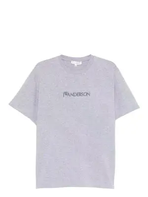 JW Anderson Flocked-logo T-shirt - Grey