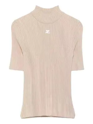 COURREGES Reedition Ribbed T-shirt - Neutrals