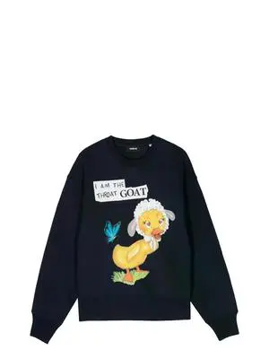EGONLAB Graphic-print Cotton Sweatshirt - Blue