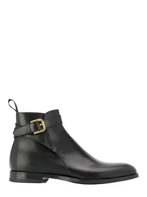 SCAROSSO Taylor Buckled Ankle Boots - Black