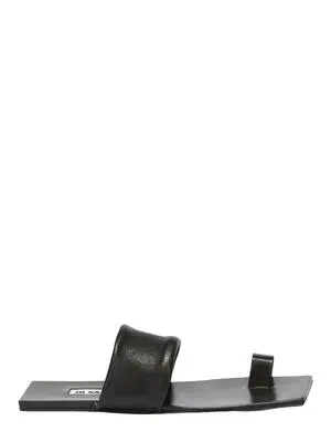 JIL SANDER Square Open-toe Leather Sandals - Black