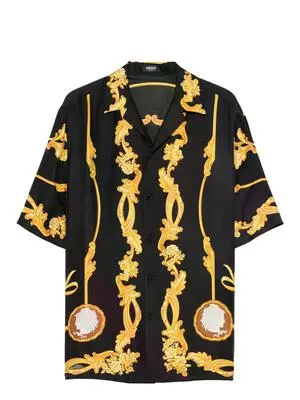 Versace Cameo Silk Shirt - Black