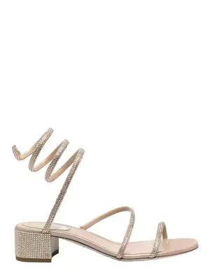 Rene Caovilla Crystal-embellished Heeled Sandals - Neutrals