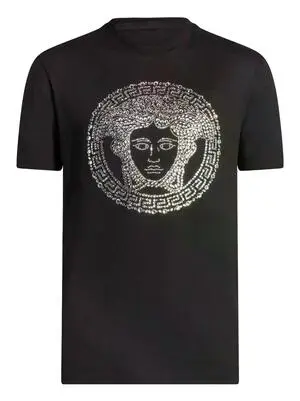 Versace Medusa-rhinestone T-shirt - Black
