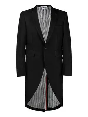 THOM BROWNE Single-Breasted High-Low Coat