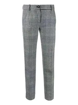 Dolce & Gabbana Low-rise Glen Plaid Trousers - Black