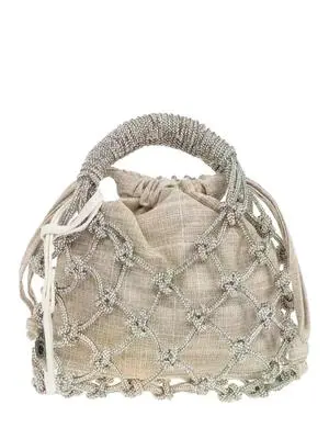 Kurt Geiger Small Macramé Tote Bag - Silver