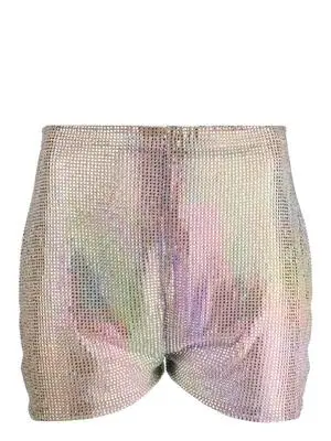 Giuseppe Di Morabito Rhinestone-embellished High-waist Shorts - Silver