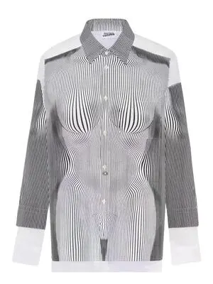 JEAN PAUL GAULTIER Pinstripe Body Morphing Shirt - White