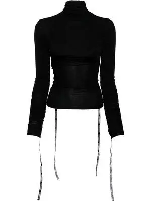 Vetements Logo-strap Roll-neck Top - Black