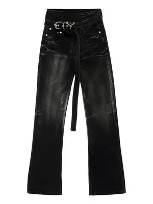 Y/project Wrap Belt Flared Jeans - Black