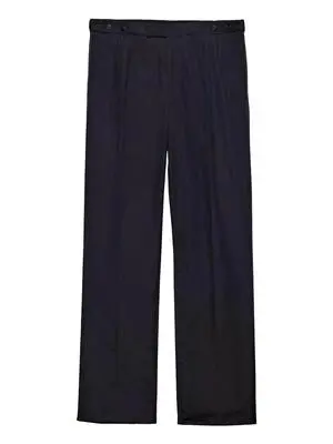 Prada Wide-leg Cotton Trousers - Blue