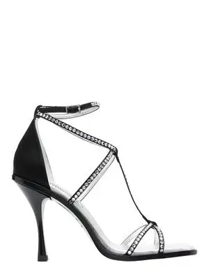 Dsquared2 Crystal-embellished Square-toe Sandals - Black