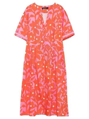 MARCCAIN Floral-print Midi Dress - Orange