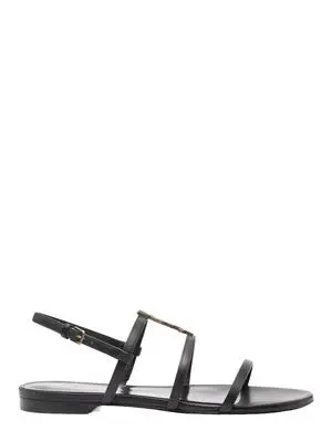 Saint Laurent Cassandra Flat Sandals - Black
