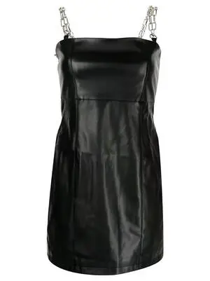 Rokh Chain Strap Mini Dress - Black