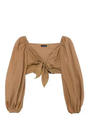 ACTUALEE Tie-fastening Blouse - Brown