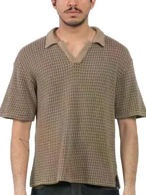 Officine Générale Pique Knit T-shirt - Brown