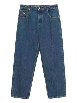 Bally Logo-embroidered Tapered Jeans - Blue