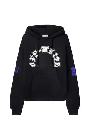 Off-White Football-print Cotton Hoodie - Black