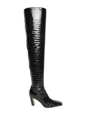 Khaite Marfa 85mm Leather Boots - Black