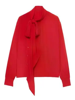 Prada Scarf-detailed Blouse - Red