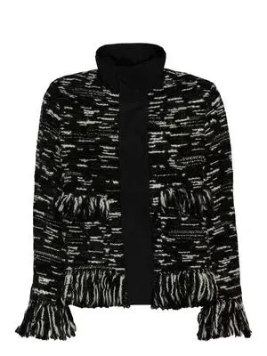 SACAI Fringed-Edge Knitted Jacket