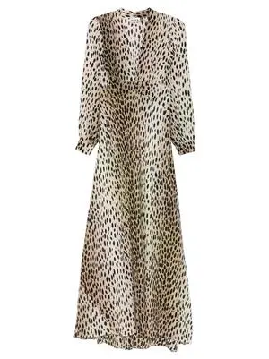 Rixo V-neck Dress - Neutrals