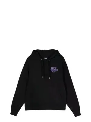 EGONLAB Graphic-print Cotton Hoodie - Black