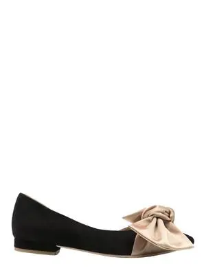 GINISSIMA Bow Detail Ballet Flats - Black