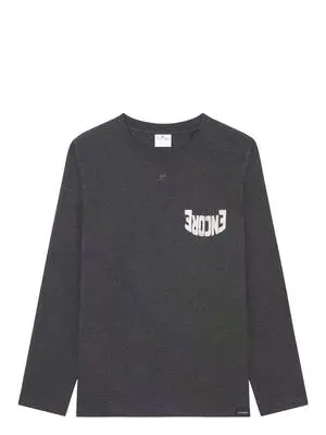 COURREGES Encore Long-sleeved Cotton T-shirt - Grey