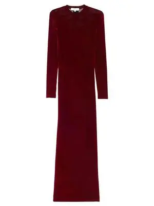 LUDOVIC DE SAINT SERNIN Velvet Maxi Dress - Red