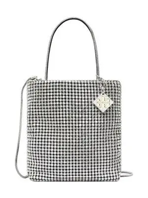 Tory Burch Mini Night Owl Crystal-embellished Tote Bag - Silver
