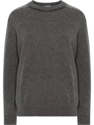 Brunello Cucinelli Monili-detail Cashmere Jumper - Grey