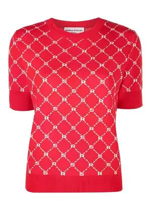 Sonia Rykiel Paris Monogram Knitted Top - Red
