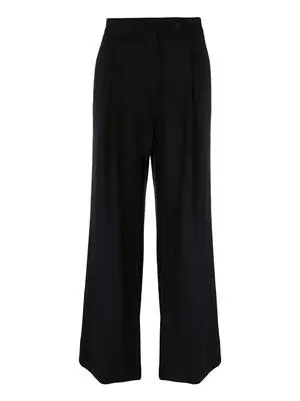 Emporio Armani High-waist Wide-leg Trousers - Black