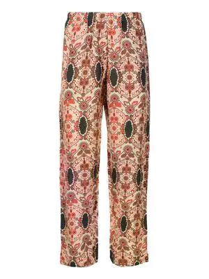 AMIR SLAMA Graphic-print Straight-leg Trousers - Multicolour