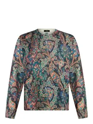 Etro Floral Intarsia-knit Jumper - Blue