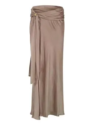 Blumarine Ring-detail Maxi Skirt - Neutrals