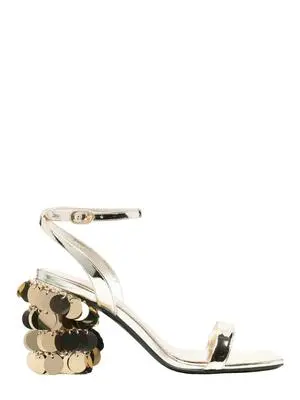 Rabanne 95mm Paillette-embellished Sandals - Gold