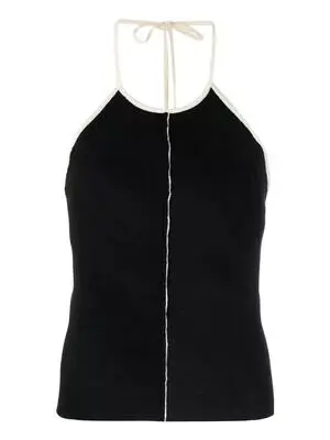 Sunnei Halterneck Knitted Top - Black