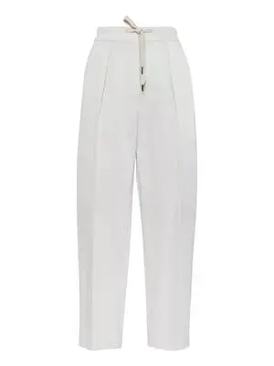 Brunello Cucinelli Straight-leg Gabardine Trousers - Neutrals
