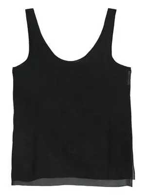Gauchère Semi-sheer Silk Blouse - Black