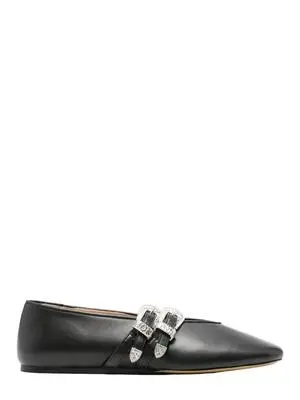 Le Monde Beryl Claudia Leather Ballet Shoes - Black