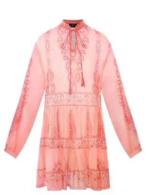 Etro Paisley-Print Mini Dress Red