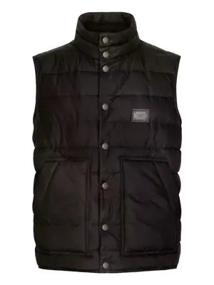 Dolce & Gabbana Logo-plaque Padded Gilet - Black
