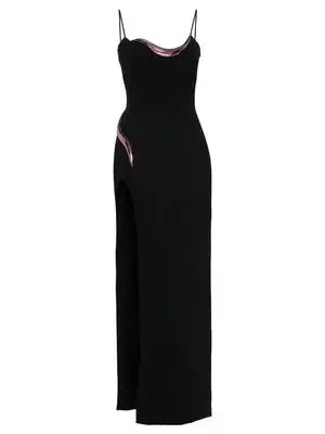 David Koma Metallic-appliqué Maxi Dress - Black