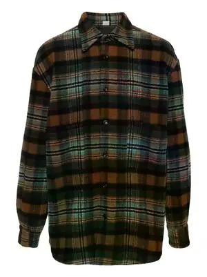 WINNIE N.Y.C Plaid-check Felted Shirt - Blue